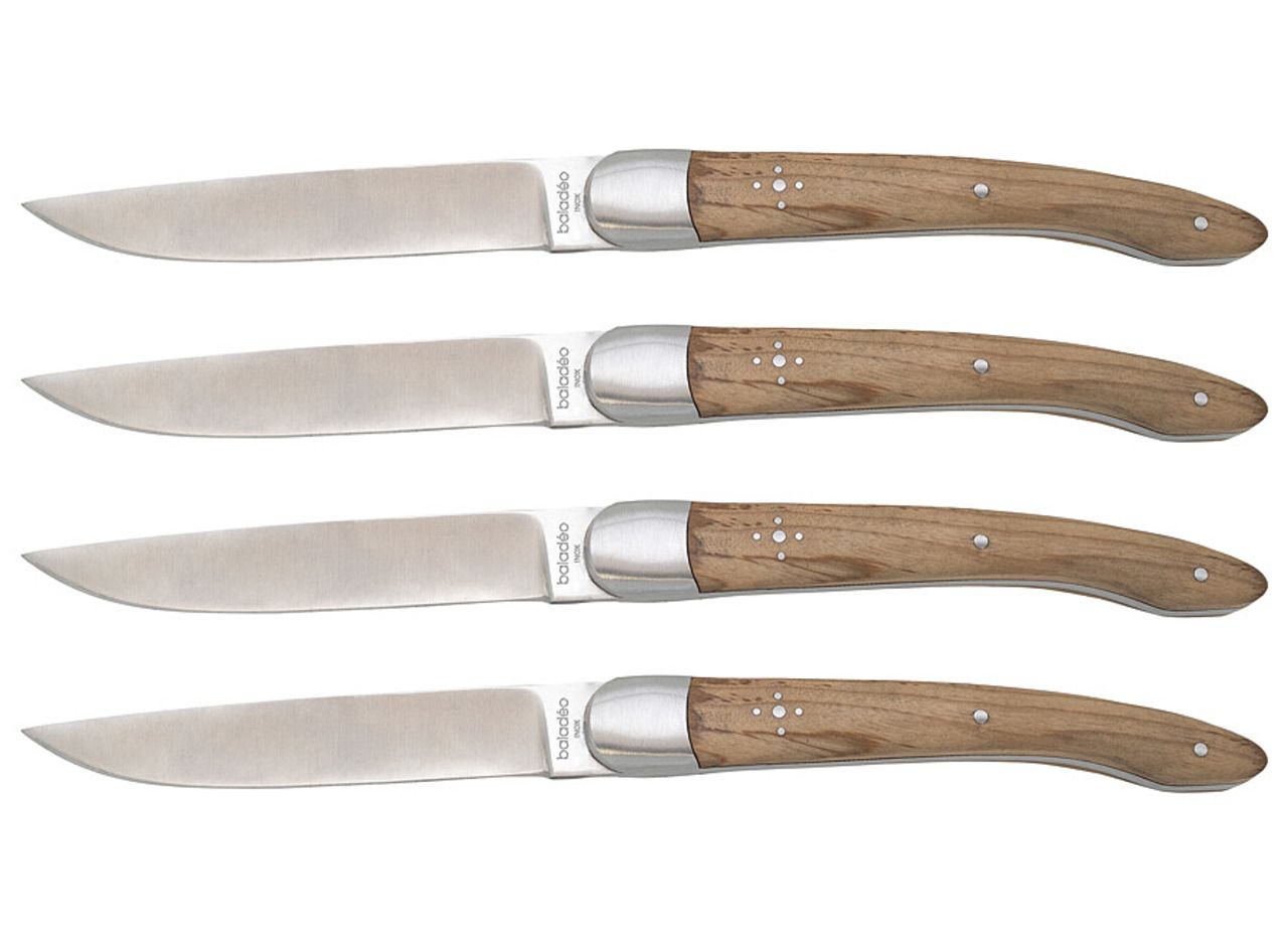 Set of 4 steak knives 'Heritage', olive tree wood - Kitchen and steak ...